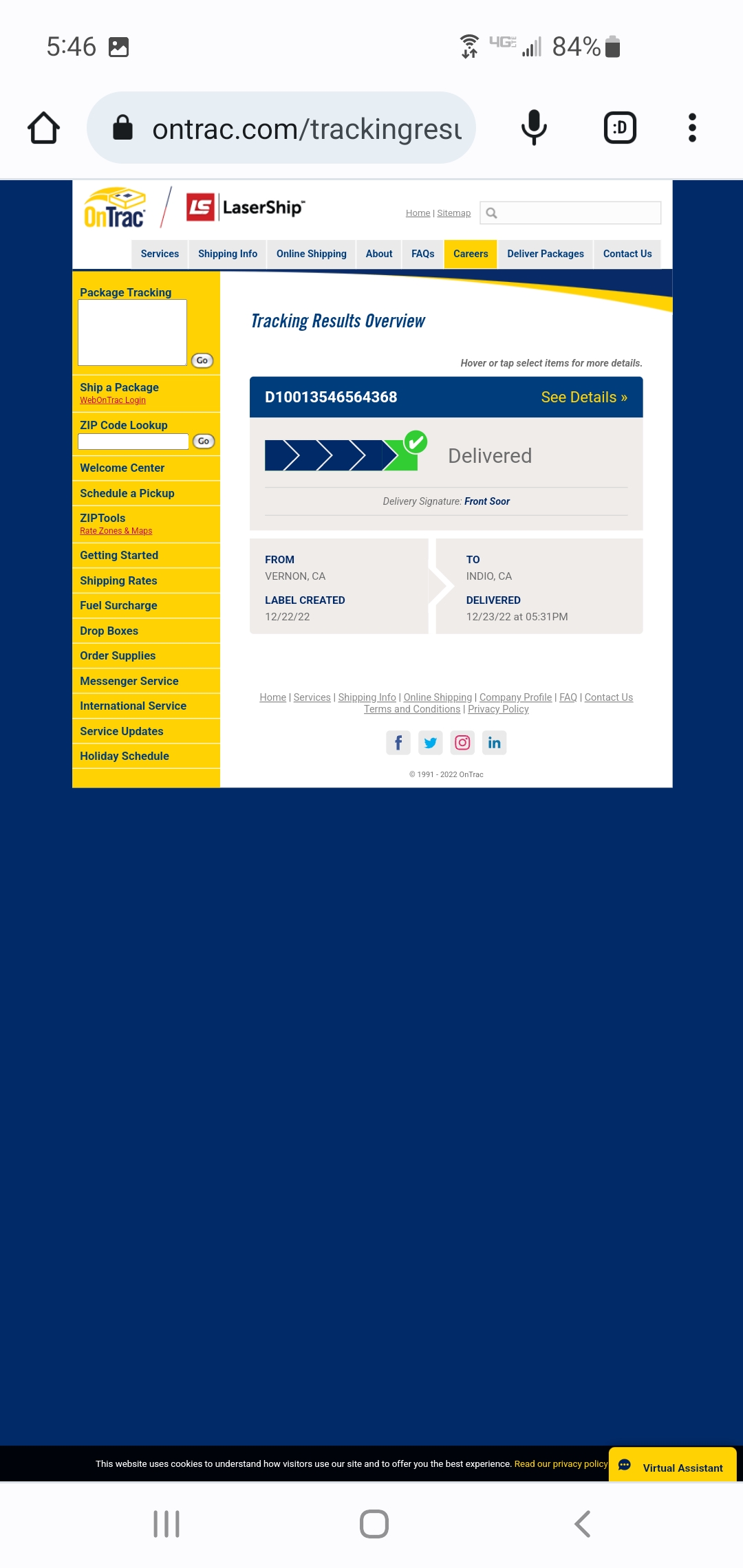 OnTrac Reviews - 861 Reviews of Ontrac.com | Sitejabber