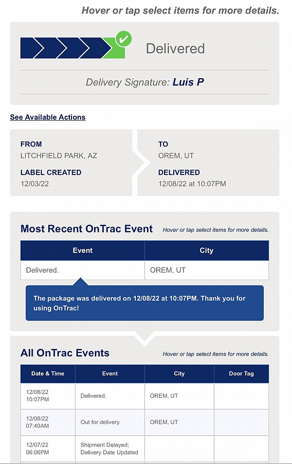 OnTrac Reviews - 885 Reviews of Ontrac.com | Sitejabber