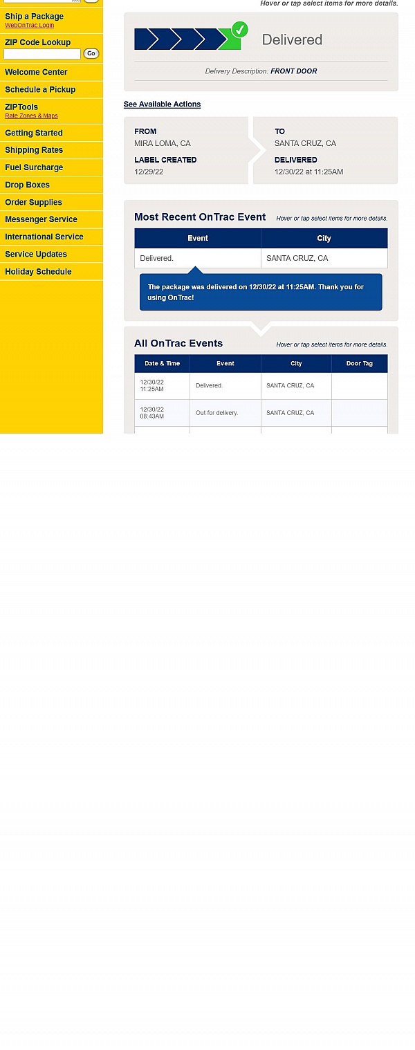 OnTrac Reviews - 885 Reviews of Ontrac.com | Sitejabber