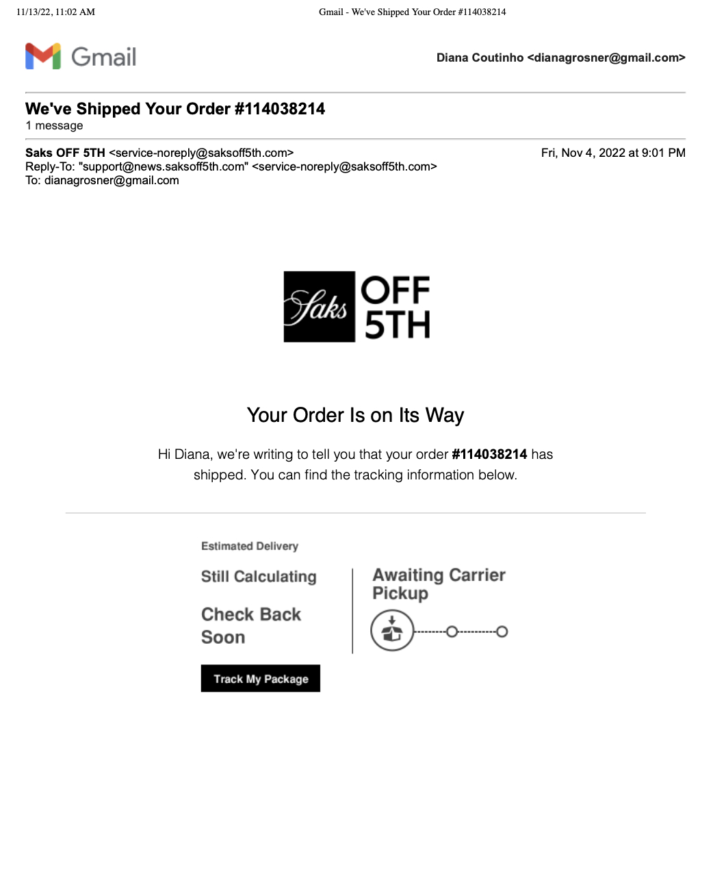 Saks Off 5th Reviews - 525 Reviews of Saksoff5th.com | Sitejabber