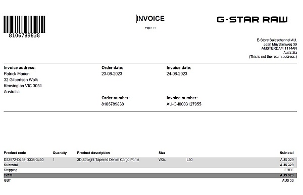 G-Star Raw Reviews - 44 Reviews of g-star.com | Sitejabber
