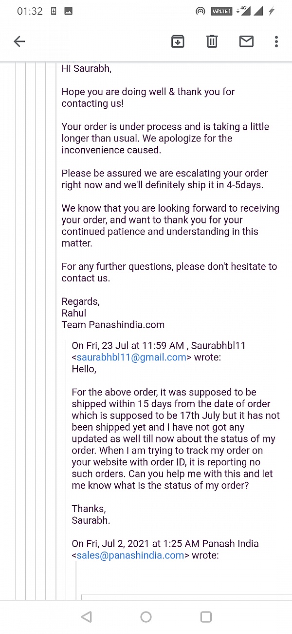 Panash Reviews - 362 Reviews of Panashindia.com | Sitejabber