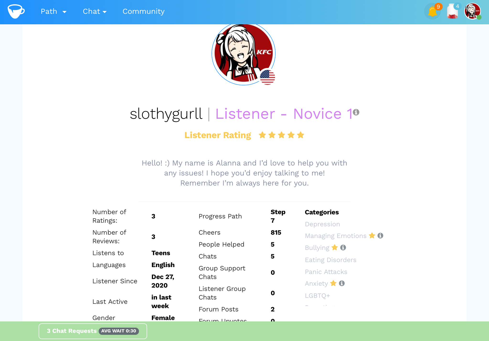 7 Cups Reviews - 267 Reviews of 7cups.com | Sitejabber