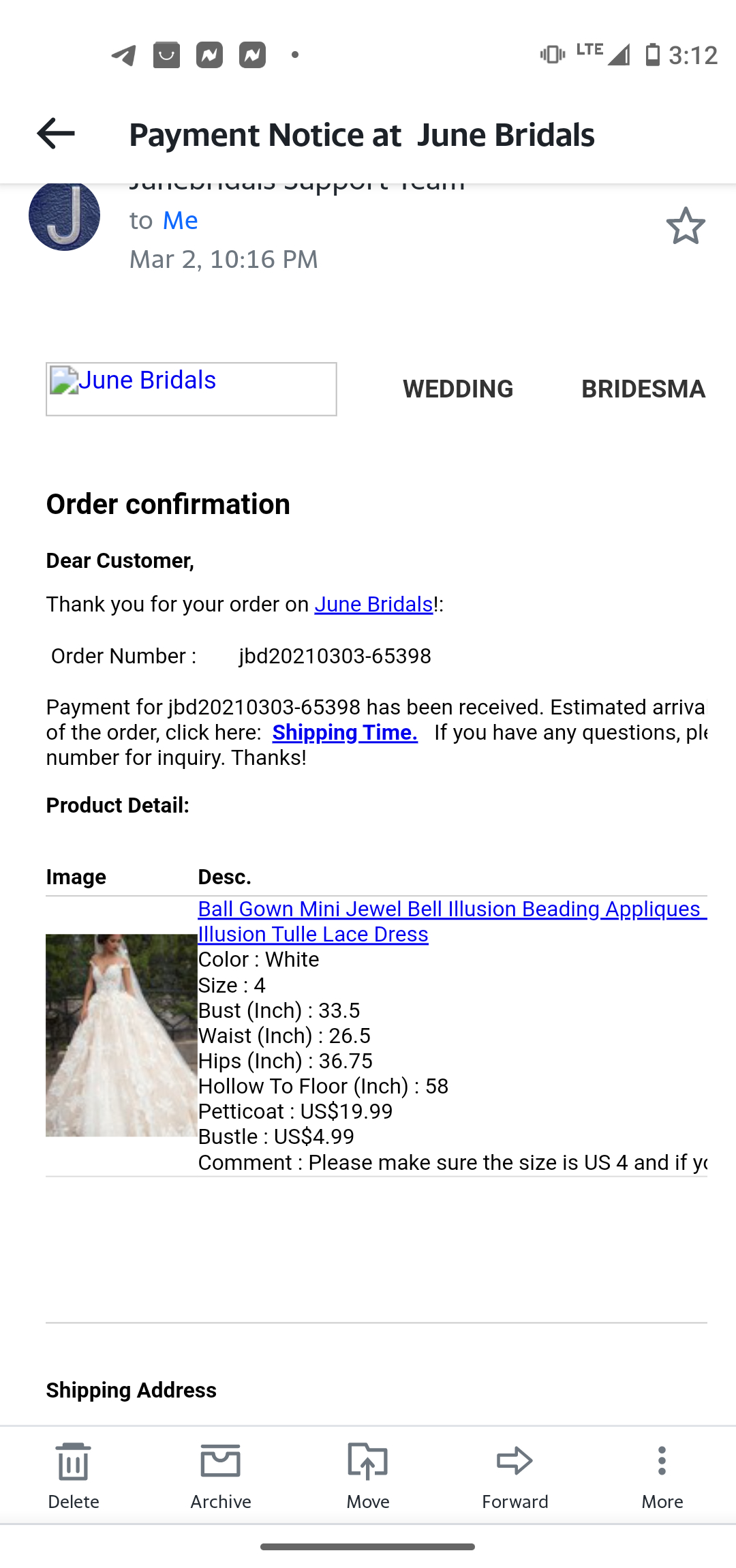 June Bridals Reviews - 422 Reviews of Junebridals.com | Sitejabber