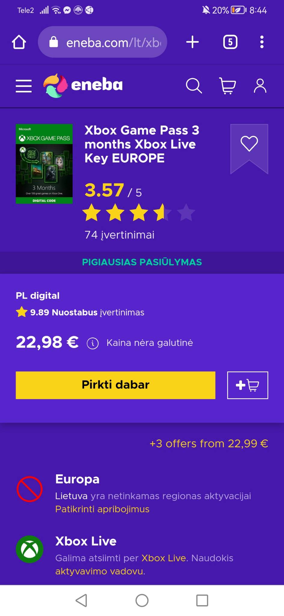 Eneba Reviews - 221 Reviews of Eneba.com | Sitejabber