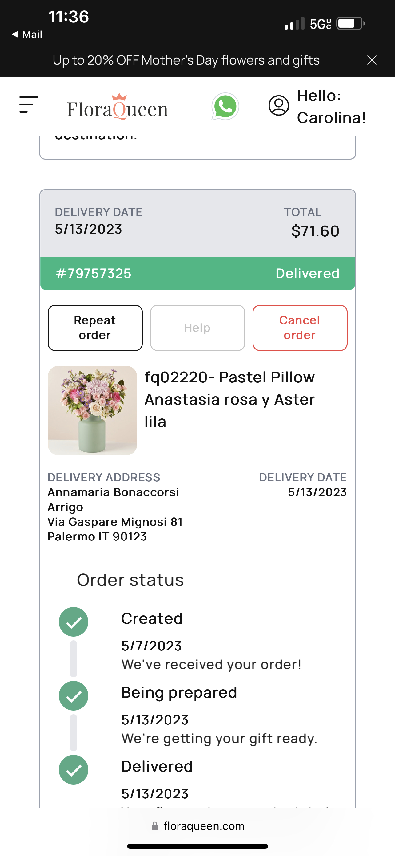 FloraQueen Reviews - 753 Reviews of Floraqueen.com | Sitejabber