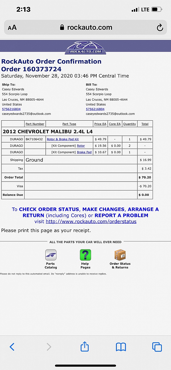RockAuto Reviews - 579 Reviews of Rockauto.com | Sitejabber