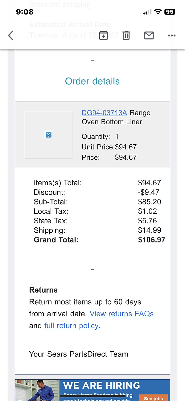 Sears PartsDirect Reviews - 403 Reviews of Searspartsdirect.com ...