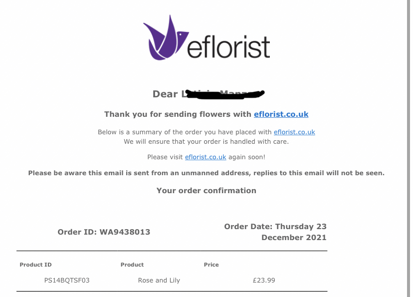 eFlorist UK Reviews - 2,119 Reviews of Eflorist.co.uk | Sitejabber