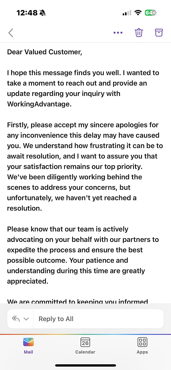 Working Advantage Reviews - 33 Reviews of workingadvantage.com | Sitejabber