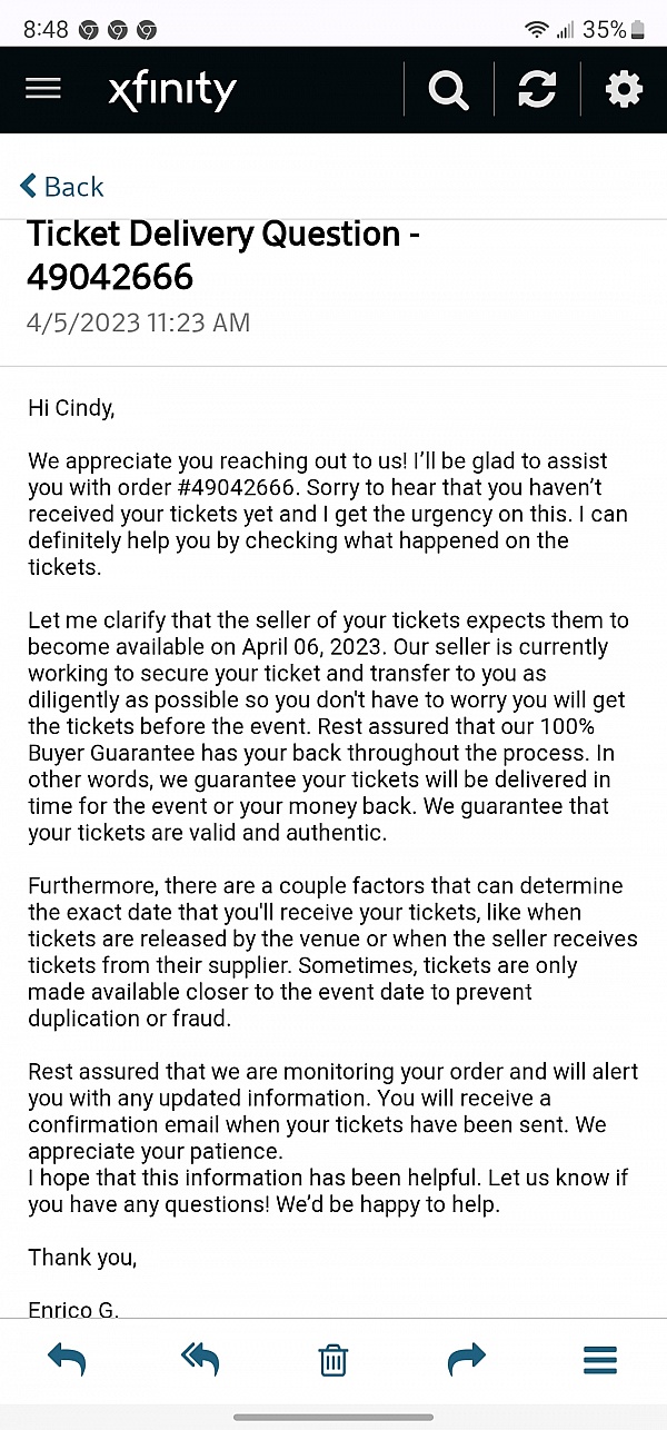 TicketsCenter Reviews - 2,483 Reviews of Tickets-center.com | Sitejabber