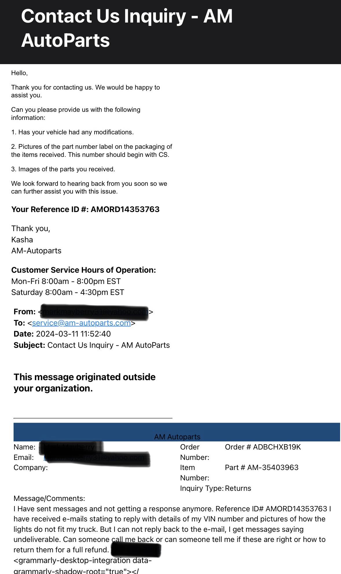 AM Autoparts Reviews - 174 Reviews of Am-autoparts.com | Sitejabber