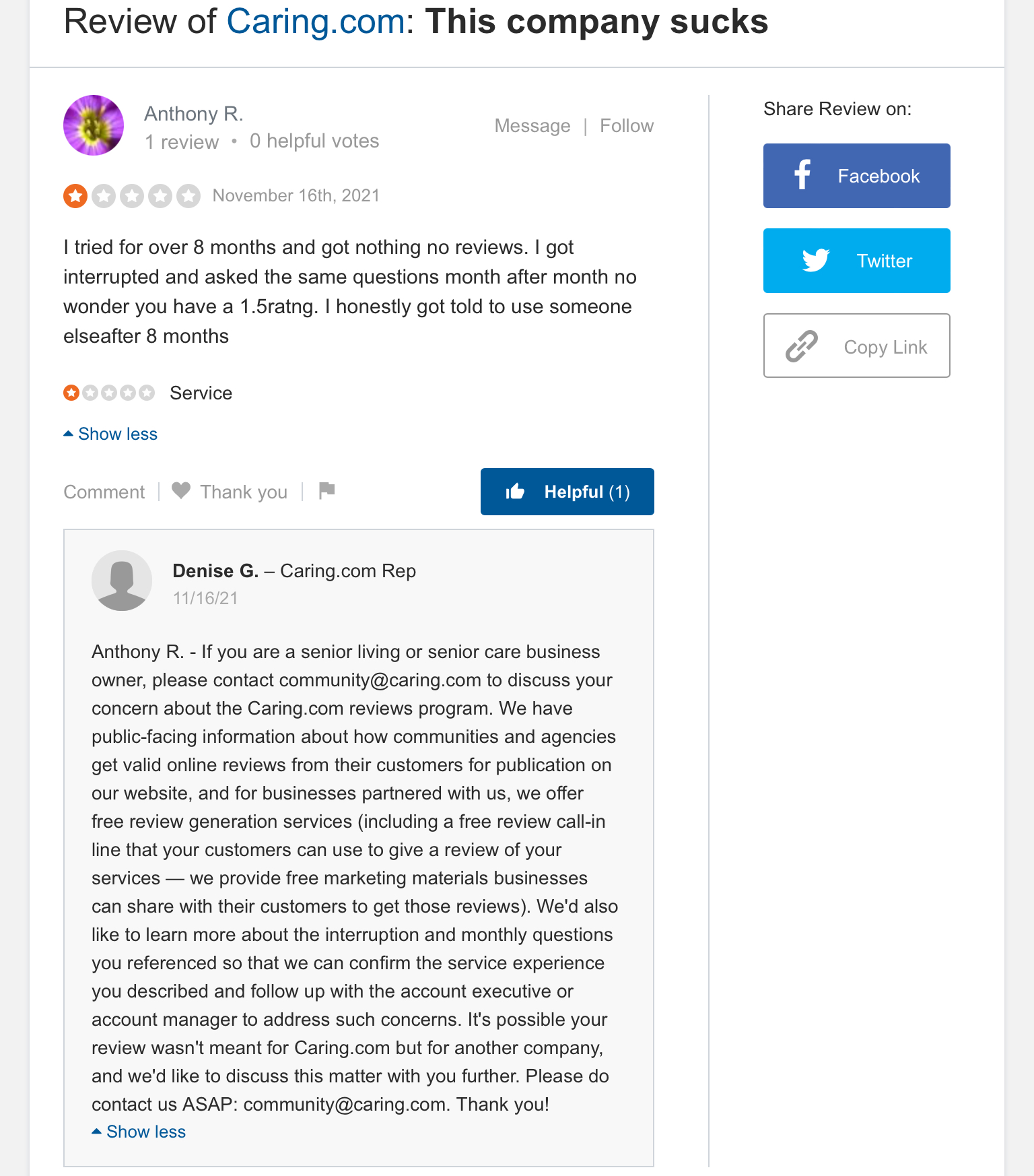 Caring.com Reviews - 74 Reviews of Caring.com | Sitejabber