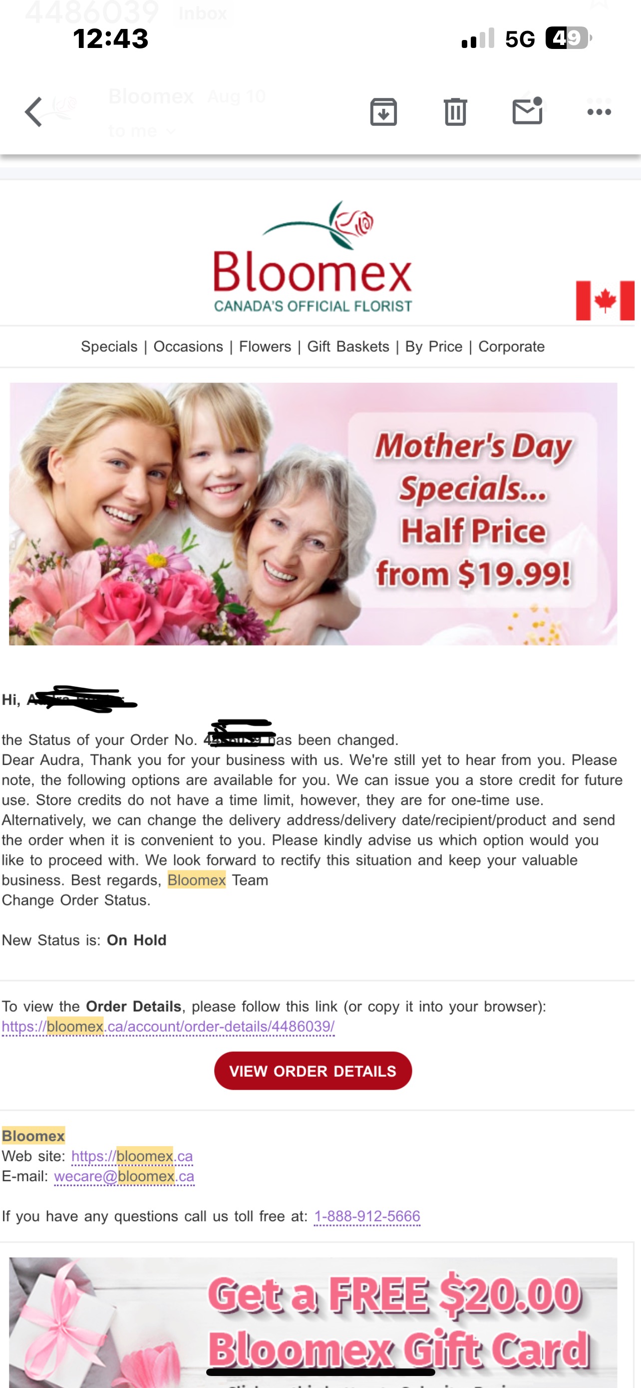 Bloomex Reviews - 1,377 Reviews of Bloomex.ca | Sitejabber