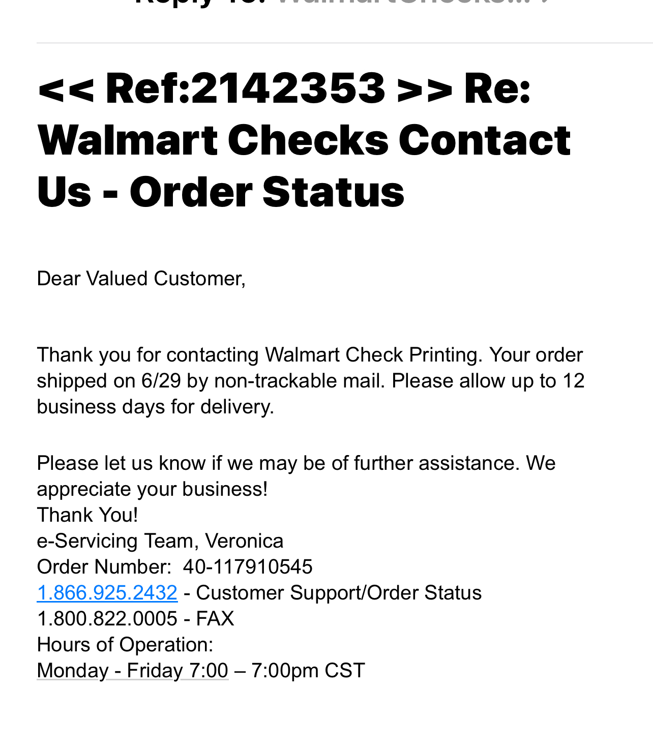Walmart Checks Reviews - 79 Reviews of Walmartchecks.com | Sitejabber