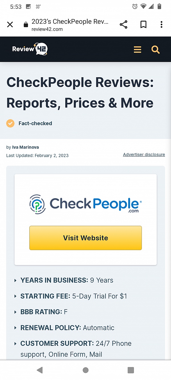 Check People Reviews - 467 Reviews of Checkpeople.com | Sitejabber