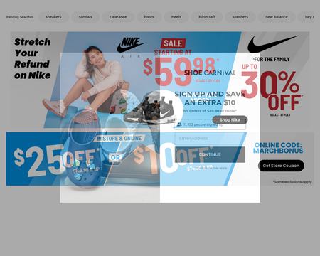 Shoe carnival website store